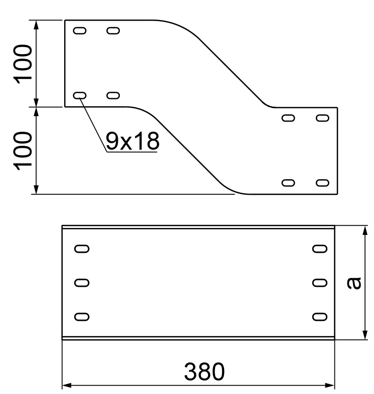 Vertical Bypass OPNZC200H100, sheet thickness 2.0mm 313720 - Onninen ...