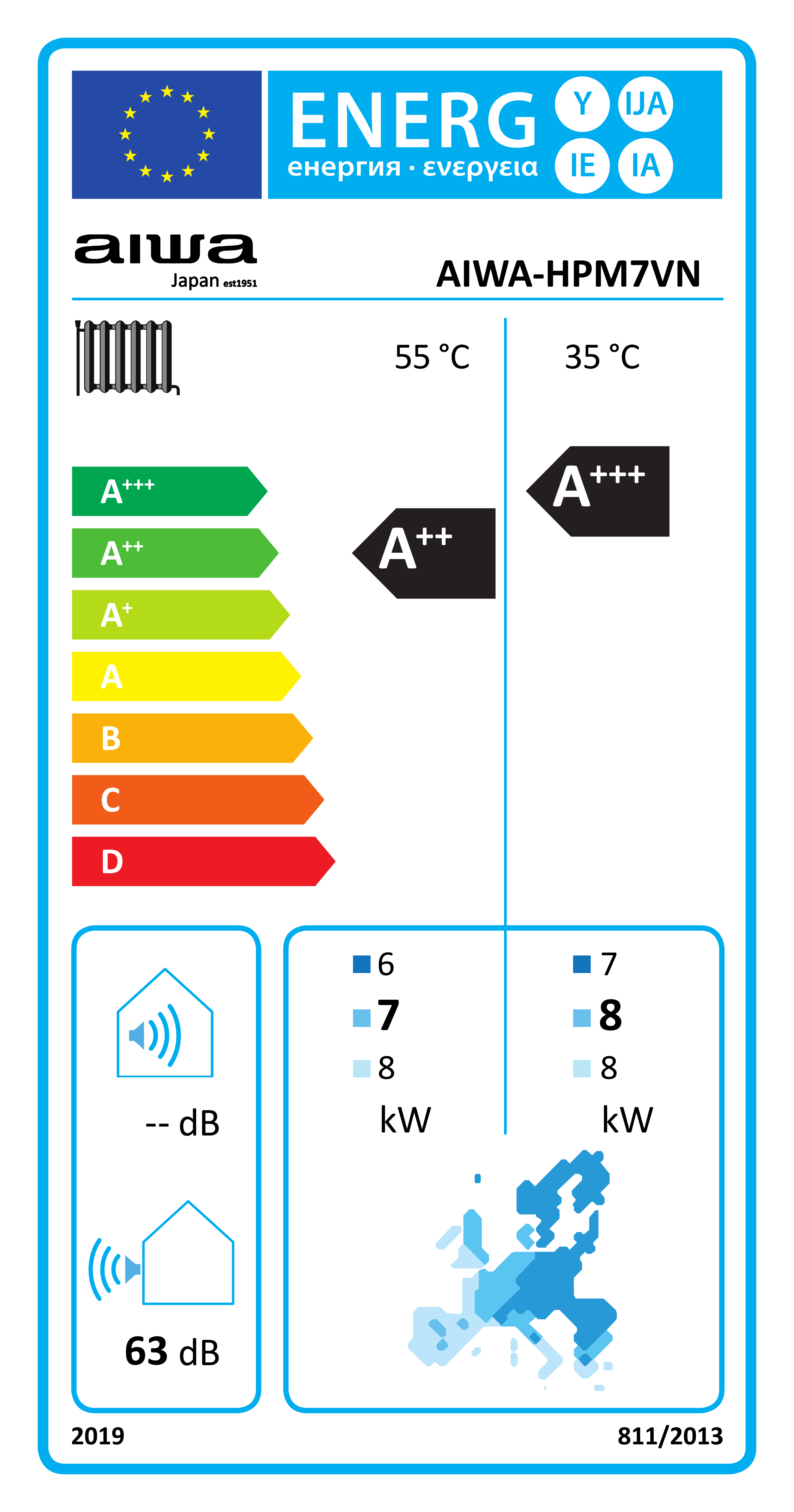Air source heat pump monoblock 7 kW, 230 V AIWA-HPM7VN - Onninen Wholesale