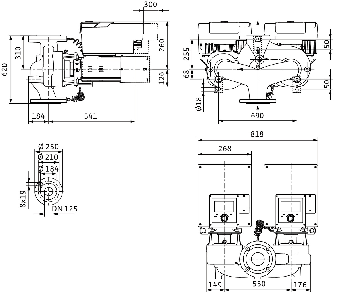 Pompa obiegowa Wilo-Stratos GIGA 2.0-D 125/1-9/3,0-S1 Smart IE5 2205726 ...
