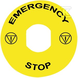 Etykieta do przycisku bezpieczeństwa Fi90 żółta ZBY8330 - Hurtownia Onninen