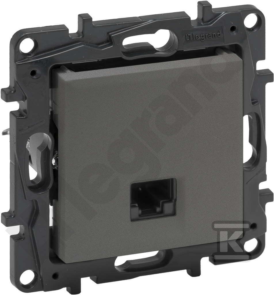 RJ45 cat.6a socket UTP - steel color, NILOE STEP 863467 - Onninen Wholesale