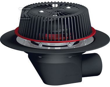 Emergency roof inlet gravity DN75/110 horizontal, with overflow with ...