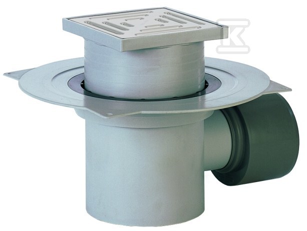Ceiling drain DN75/110 with horizontal outlet, with a sealing flange ...