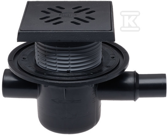 Horizontal floor drain DN50 with side inlet DN40/50, with a siphon with ...