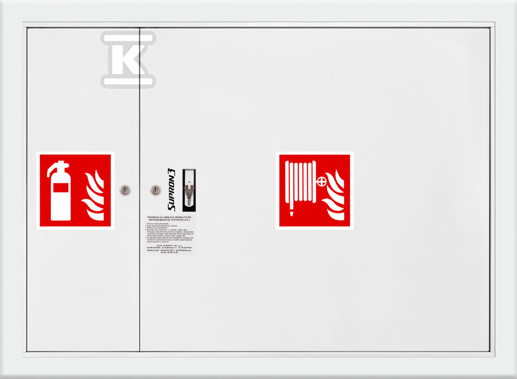 Hydrant DN25 FIT recessed with space for a fire extinguisher next to ...