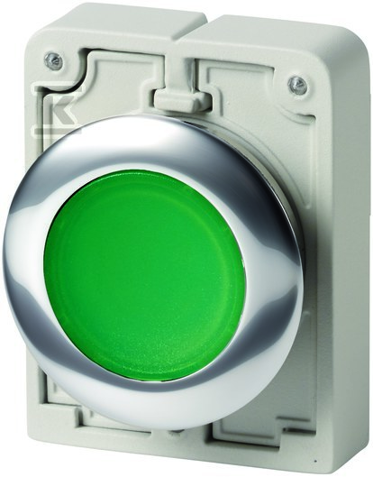 Przycisk podświetlany 30mm płaski, bez samopowrotu zielony M30C-FDRL-G 182952 - Hurtownia Onninen