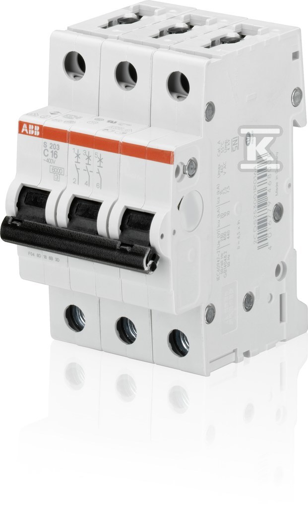Wyłącznik nadmiarowo-prądowy, 3P, charakterystyka D, 63A, 6kA, AC ...