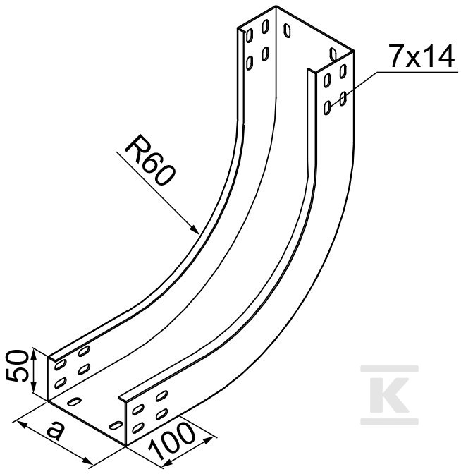 90 ° internal bend LZWC500H50, sheet thickness 2.0 mm 351950 - Onninen ...