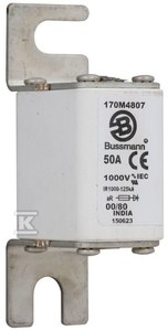 Wkładka szybka, 50 A, AC 1000 V, rozmiar 00,30 x 47 x 98 mm, aR, DIN ...