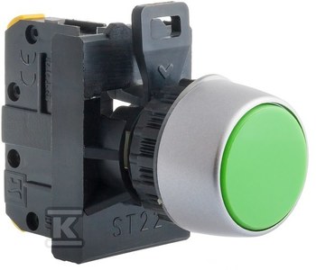 Przycisk kryty niebieski 2 zw. 1 rozw. pierścień niklowany ST22-KN-21 ...