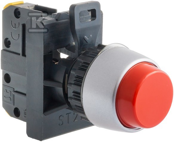 Przycisk wystający niebieski 1 zw. 2 rozw. pierścień niklowany ST22-WN ...