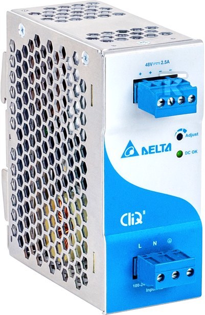 DELTA CLIQ power supply for a DIN rail 48V 2.5A 120W DRP048V120W1BN ...