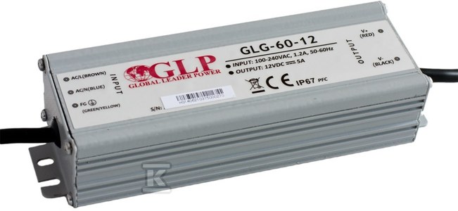 GLP LED power supply 12V 5A 60W GLG-60-12 - Onninen Wholesale