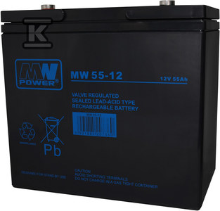 MW Power AGM battery AGM 12V/55Ah 6-9 years MW 55-12 - Onninen Wholesale