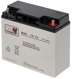 MW Power Akumulator AGM AGM 12V/18Ah 10-12 lat MWL 18-12 - Hurtownia Onninen