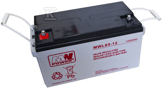 MW Power AGM Battery AGM 12V/65Ah 10-12 years MWL 65-12 - Onninen Wholesale