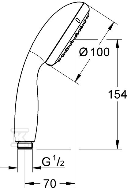 Tempesta 100 Prysznic ręczny 2 strumienie, chrom, ogranicznik przepływu ...