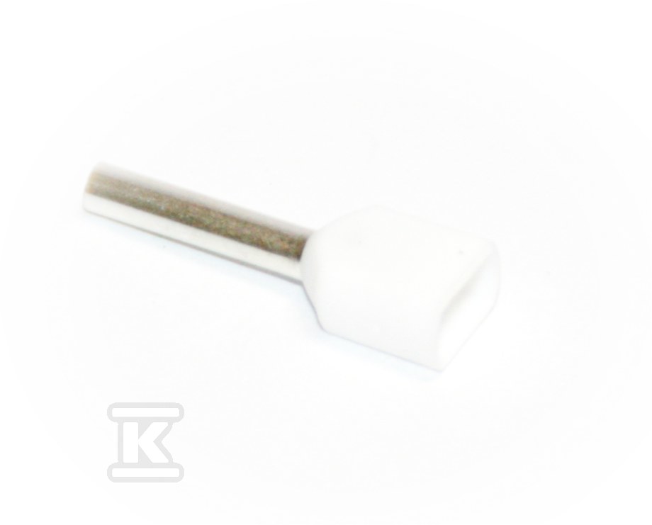 Double cable end sleeve, white insulation, cross-section 0.5mm2, length ...