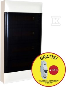 Rozdzielnica natynkowa PRACTIBOX S 4x18 drzwi przezroczyste (72 ...