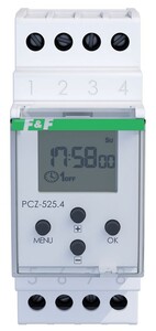 Zegar sterujący programowalny, astronomiczny z programowalną przerwą nocną PCZ-525.4, 1-kanałowy ...
