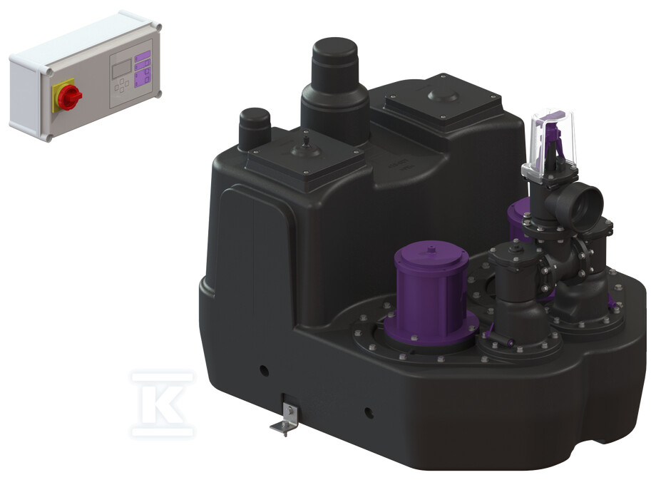 Przepompownia Aqualift F XL Duo, 3000-S1, 400 V, 200 l, z zasuwą ...