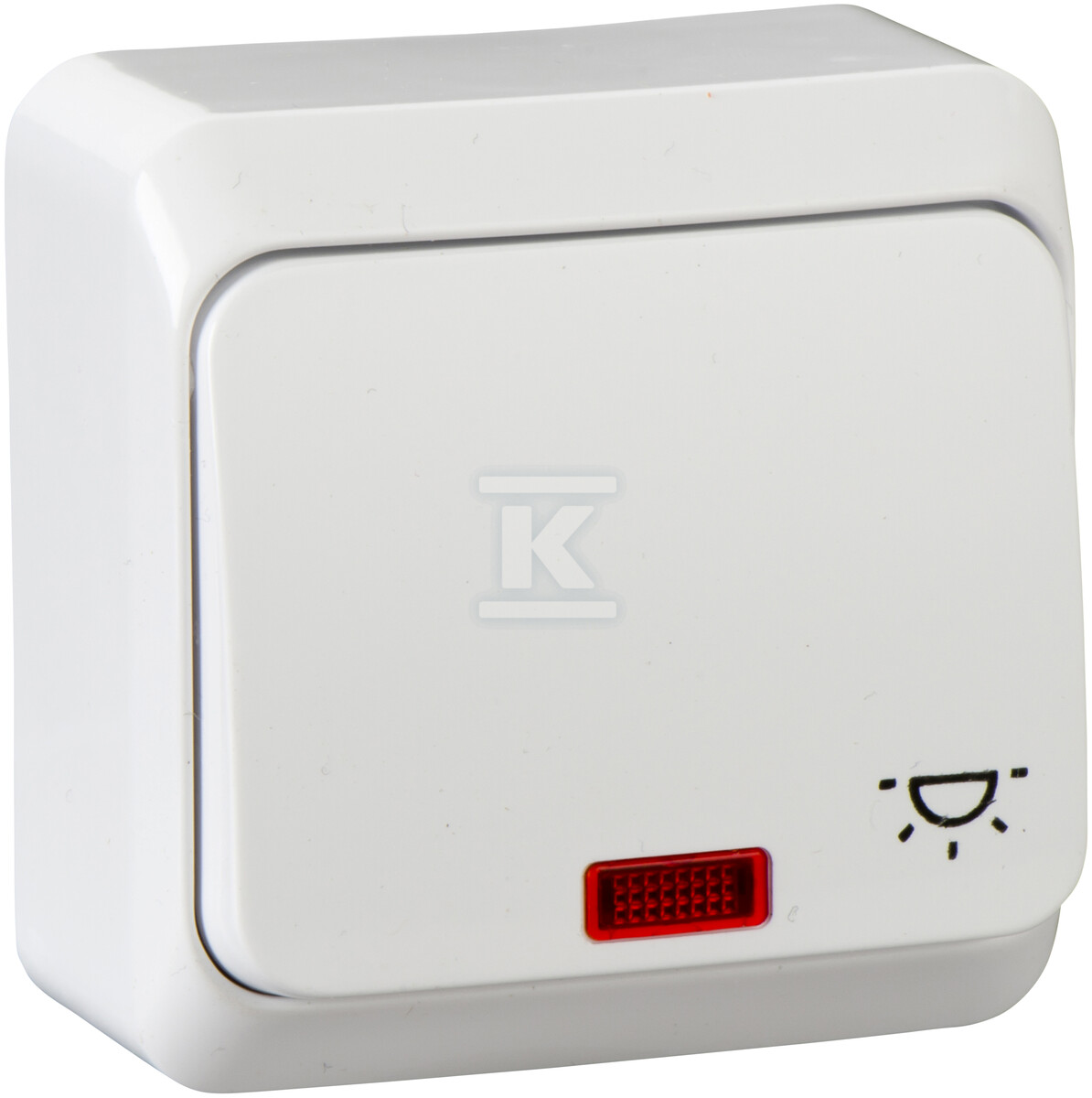 Surface-mounted, normally open, backlit "light" switch, white PRIMA ...