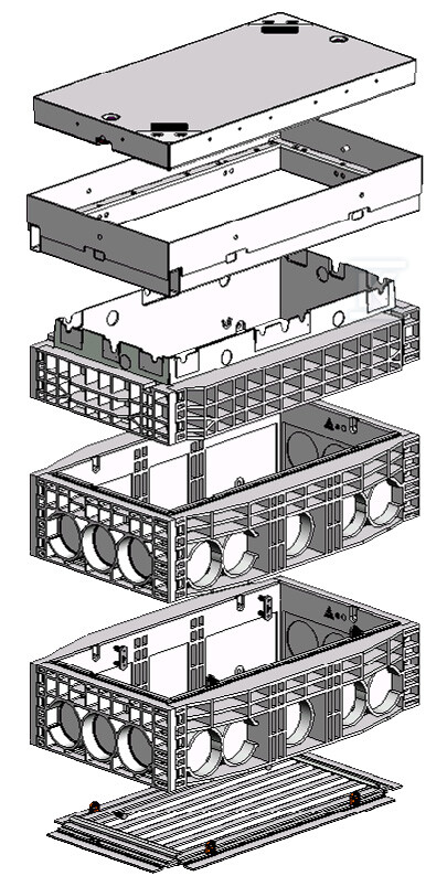 Studnia kablowa z poliwęglanu - EK 508, pokrywa wybetonowana w klasie ...