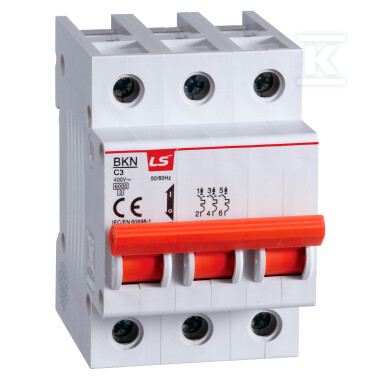 Wyłącznik nadmiarowoprądowy, 6kA serii BKN 3P 3A charakterystyka C BKN 3P C3A - Hurtownia Onninen