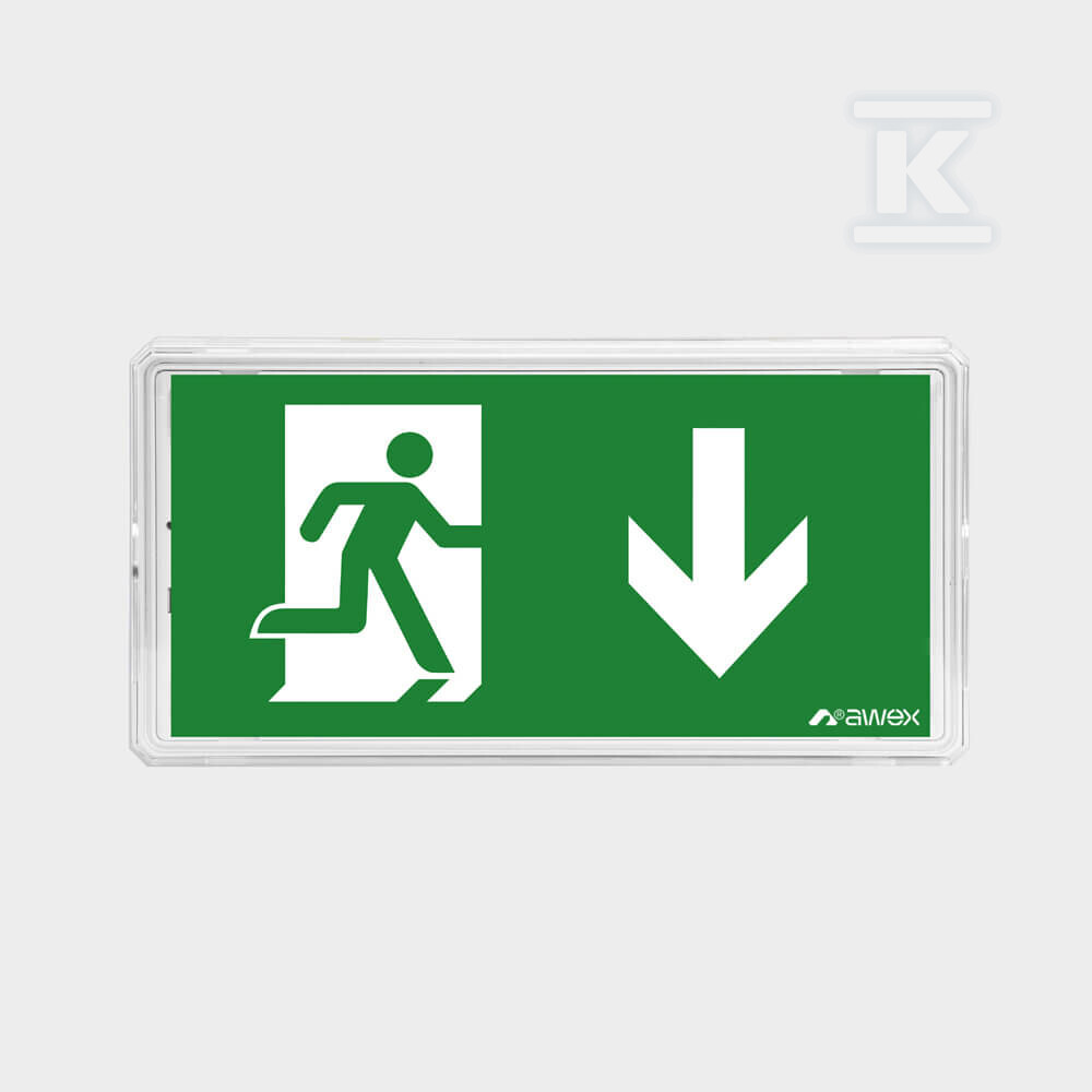 Emergency lighting EXIT IP65 ECO LED 1W 1h single-purpose white ETE/1W ...