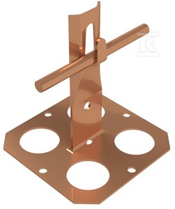 Adhesive bracket with metal base with clamping holes h=15cm (copper ...