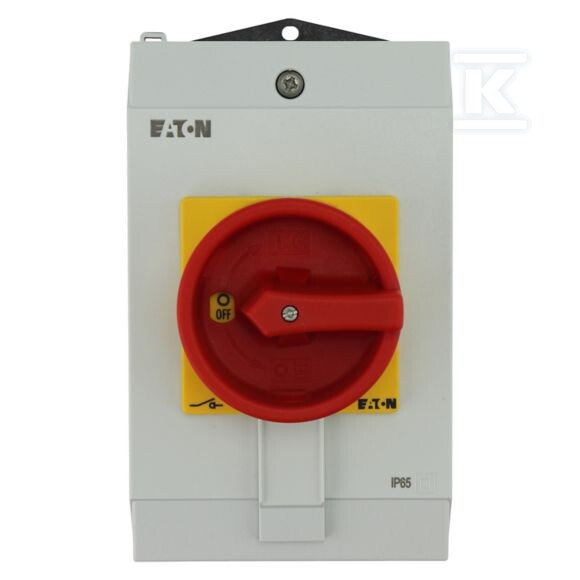 Disconnect switch ON-OFF, 3-position 40A, in IP65 enclosure, red-yellow ...