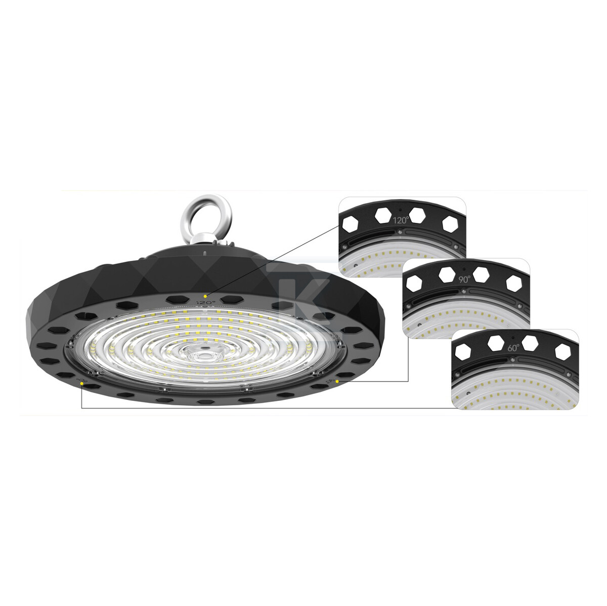 LED Highbay Twist Lamp, 80W, 190lm/W, 5000K, CRI>70, adjustable angle ...