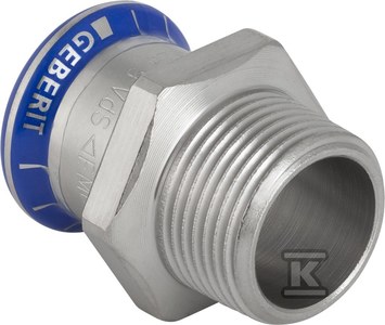 Geberit Mapress Edelstahl transition coupling with male thread d35-R1½ ...