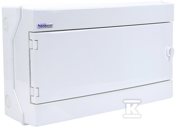Surface mounted distribution box RH-18/B (white door) IP65 1000V DC PV ...
