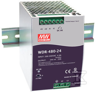 Zasilacz na szynę DIN 480W 48V 10A WDR-480-48 - Hurtownia Onninen