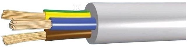 Przewód mieszkaniowy OMY-ŻO (H03VV-F) 3x1,5 300V ONNLINE biały 13019029 ...