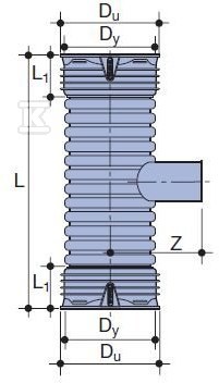 Trójnik PP X-STREAM DN/ID 400x200/90, SN8, korugowany z odejściem do ...