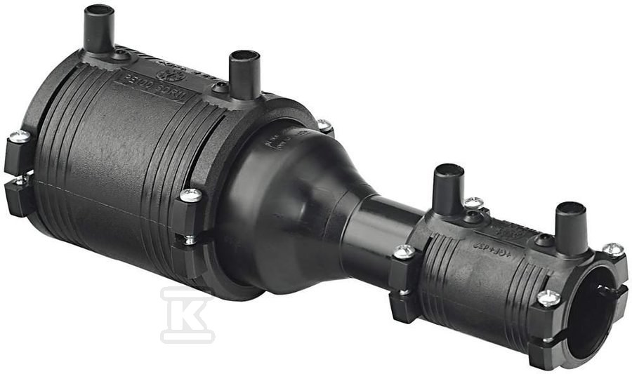 Redukcja elektrooporowa-zestaw z elektromufą d90x75 PE100, SDR11, PN10 gaz/PN16 woda 193280995 ...