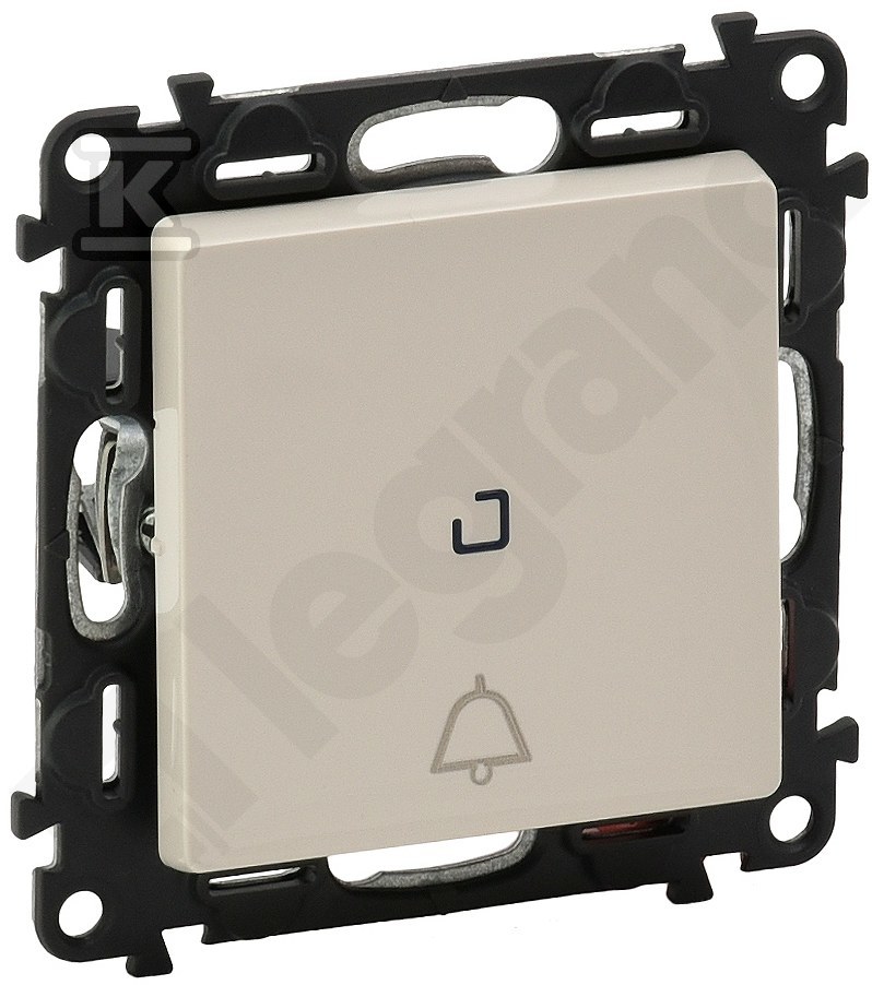 Button to switch NO/NC illuminated with bell symbol cream 6 A - 250 V ...