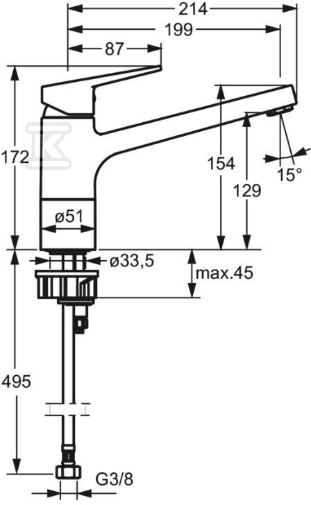 TWISTA Kitchen mixer with swivel spout and full handle. 3820F - Onninen ...
