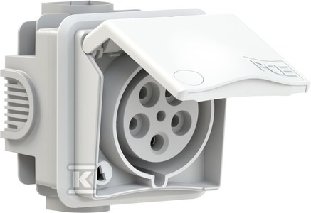 Built-in through-wall socket outlet Design series 32A 3P+Z+N 400V IP44 ...