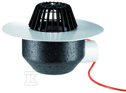 Roof drain 64H PVC, heated Dallmer DN70, for roof structures with or ...