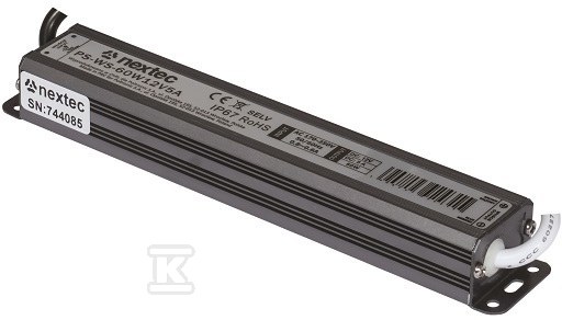 Waterproof LED driver SLIM IP67 12V 5A 60W PB024315 - Onninen Wholesale