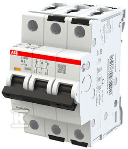 Wyłącznik nadmiarowo-prądowy, 3P, charakterystyka B, 6A, 25kA, AC | S303P-B6 2CDS383001R0065 ...