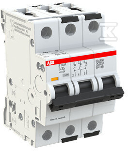 Wyłącznik nadmiarowo-prądowy, 3P, charakterystyka B, 25A, 25kA, AC | S303P-B25 2CDS383001R0255 ...