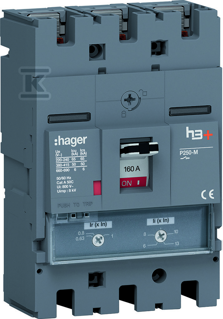 Power switch h3+ P250 3P 160A 50kA TM HMT160DR - Onninen Wholesale