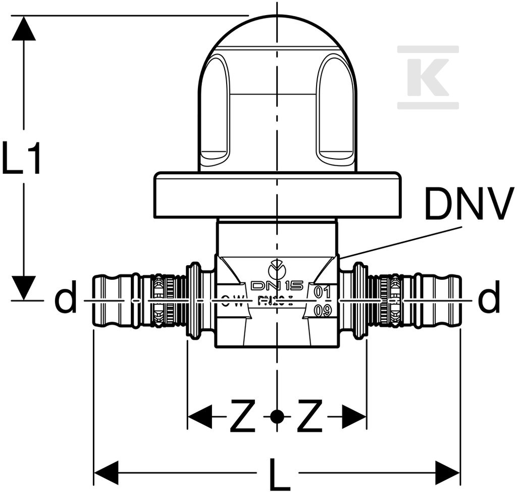 Geberit Mepla d26 concealed valve with a knob 613.011.21.2 - Onninen ...