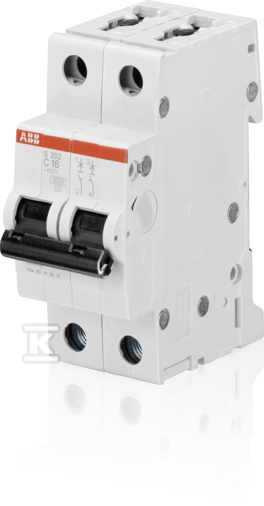 Wyłącznik nadmiarowo-prądowy, 2P, charakterystyka C, 3A, 6kA, AC | S202-C3 2CDS252001R0034 ...