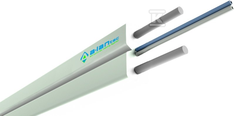 FO Kabel światłowodowy OS2 FTTH płaski SM 2J 9/125 LSOH biały ...