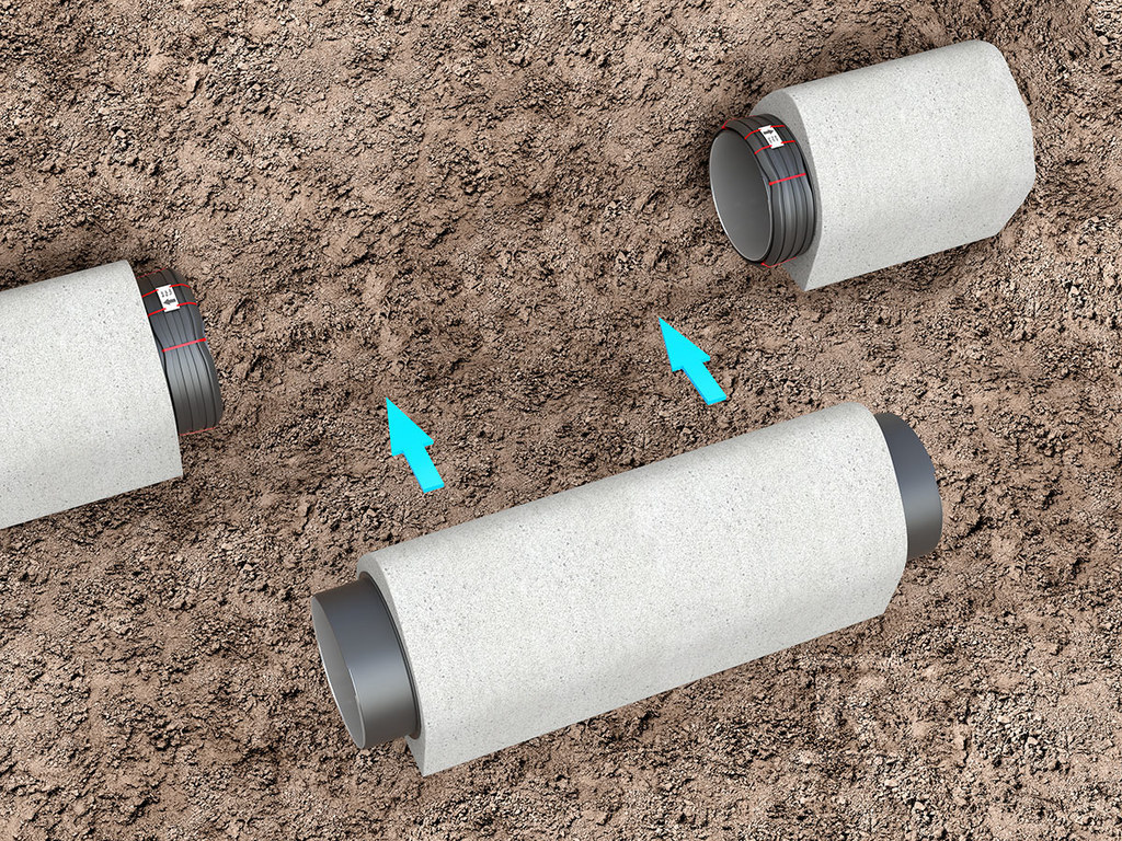 Fabekun- Saddle connector DN/OD 160 for DN 300 pipe with a ball joint ...